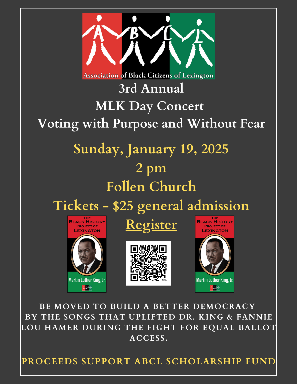 3rd Annual MLK Day Concert: Voting with Purpose and Without Fear - Lex250