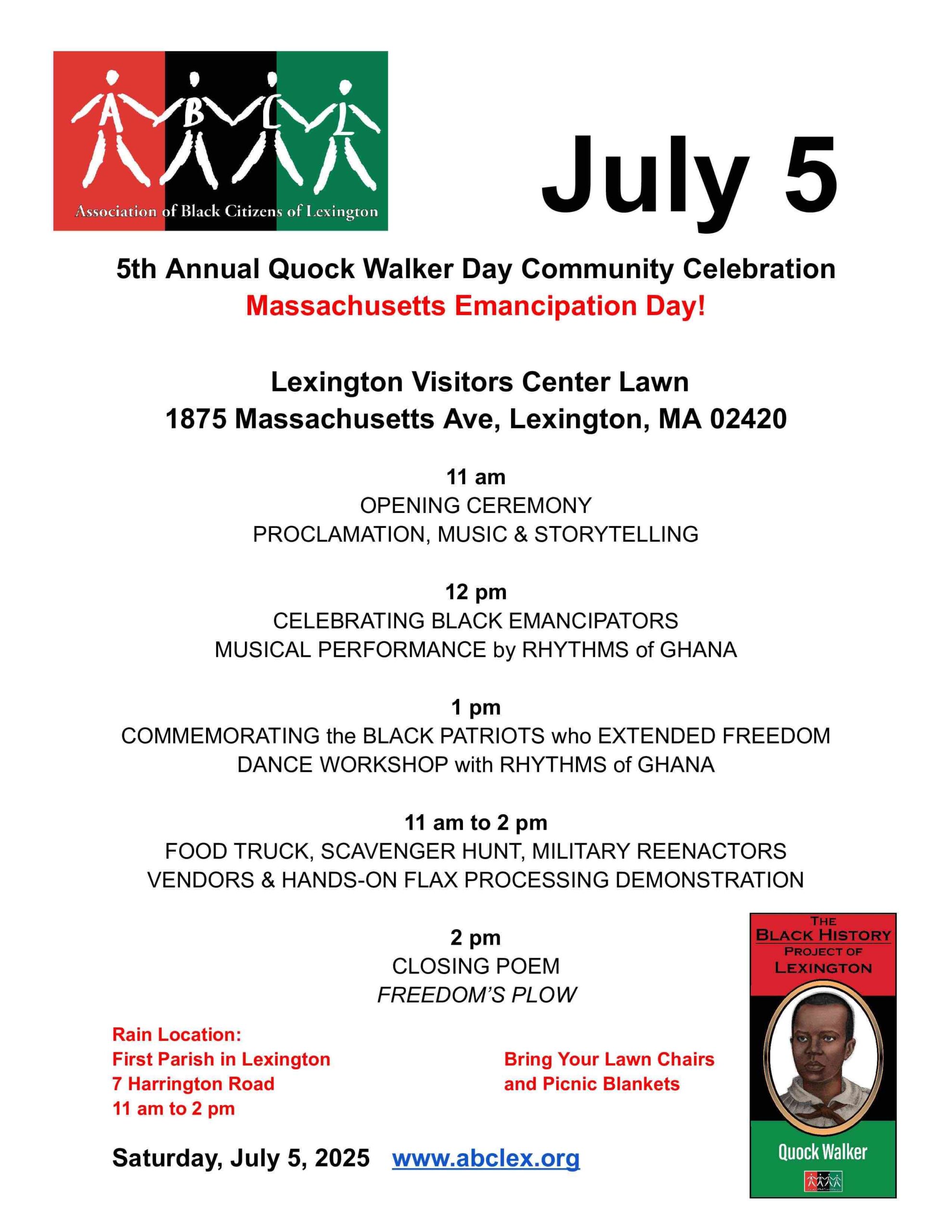 5th Annual Quock Walker Day Hike for Freedom - Lex250